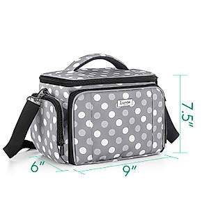 LUXJA Carrying Bag Compatible with Cricut Joy, Carrying Case Compatible with Cricut Joy and Tool Set, Tote Compatible with Cricut Joy (with Supplies Storage Sections, Patent Pending), Polka Dots