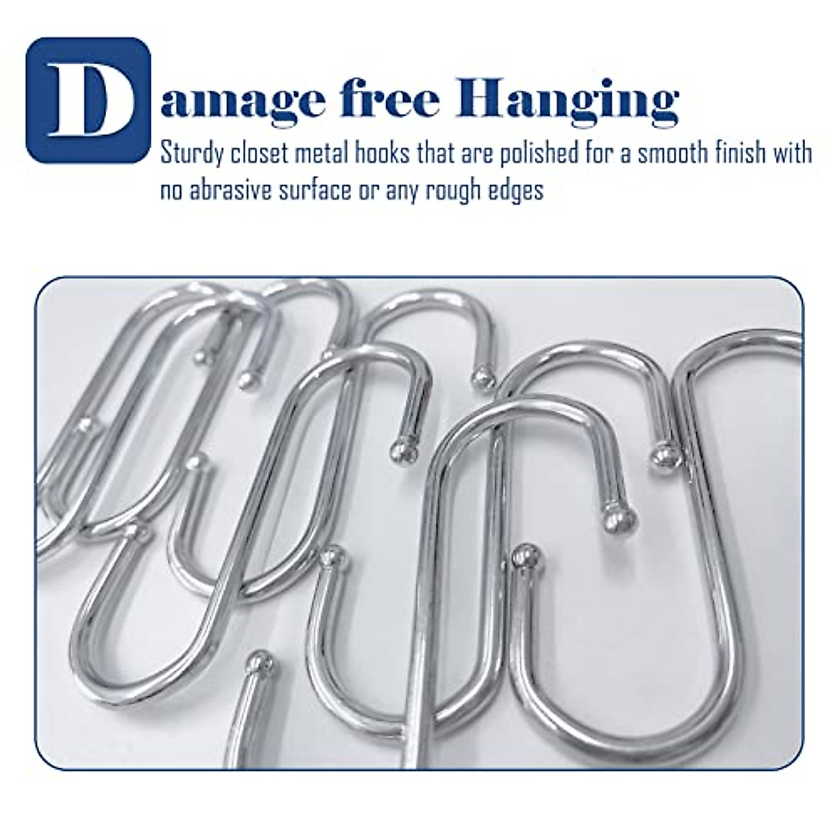 S Shaped Hooks,50 Pack S Hooks Heavy Duty,S Hooks for Hanging Clothes for Coats Jean Plants Cups Pot Bag Towel Outdoor,4 Inch(Silver)