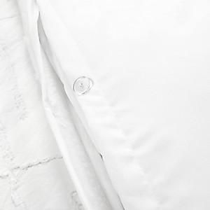 Lush Decor Diamond Clip Jacquard Duvet Cover 3 Piece Set, King, White