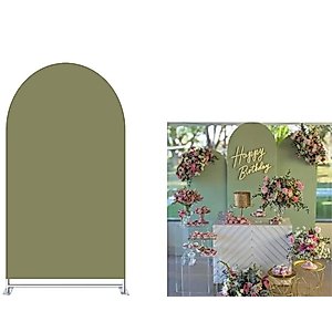 Ittsmnt Arch Backdrop Covers Forest Jungel Green Solid Arched Stretchy Photography Wall Background for Parties Baby Bridal Shower Birthday Wedding Prom Party