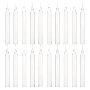 Mega Candles 20 pcs Unscented White Exquisite Mini Taper Candles, 4 Inch Tall x 1/2 Inch Diameter, Magic Chimes, Enchantment, Rituals, Casting Spells, Witchcraft, Wiccan, Altar, Metaphysical