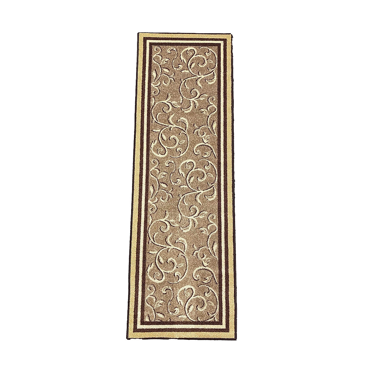 Kitchen Rug Non-Skid Runner Mat Non-Slip Rug for Kitchen Floor with Rubber Backing Floor Mat | Low Profile (20" x 59") (1999-Beige)