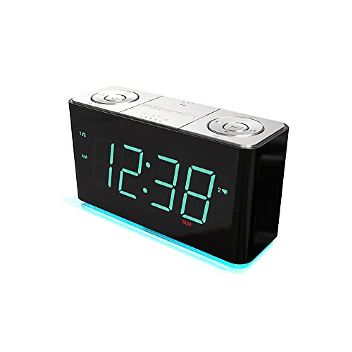 Emerson SmartSet Alarm Clock Radio with Bluetooth Speaker, Charging Station/Phone Chargers with USB port for iPhone/iPad/iPod/Android and Tablets, ER100301, Black