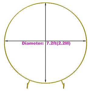 Kapaga Round Balloon Arch Kit, 7.2ft(2.2m) Golden Circle Balloon Garland Backdrop Frame Stand for Birthday,Party, Wedding, Graduation,Baby Shower Photo Background Decorations (2.2M)