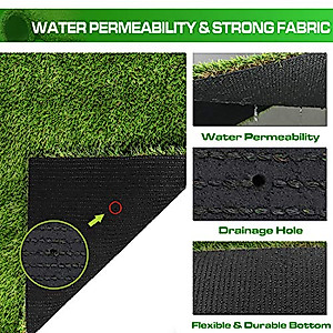 XLX TURF Realistic Artificial Grass Rug Indoor Outdoor - 3ft x 5ft, Thick Synthetic Fake Grass Dog Pet Turf Mat for Garden Lawn Landscape
