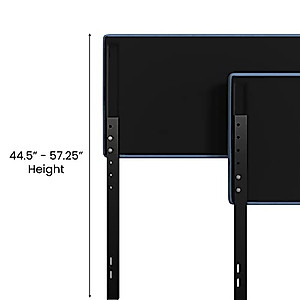 Flash Furniture Paxton Upholstered Headboard - Channel Stitched Blue Fabric Upholstery - Queen - Adjustable Height from 44.5" to 57.25" From Floor