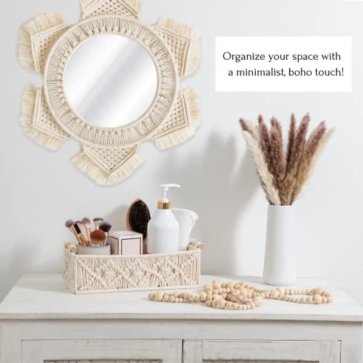 HARPER ROWS Macrame Storage Baskets for Decorative Boho Bathroom - Toilet Paper & Toilet Tank Basket Organizer - Kitchen Pantry Organization Bins - Baby Gift, Nursery Decor – Cute & Durable (Set of 2)