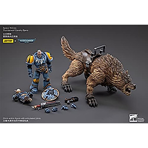 HiPlay JoyToy × Warhammer 40K Officially Licensed 1/18 Scale Science-Fiction Action Figures Full Set Series -Space Wolves Thunderwolf Cavalry Bjane