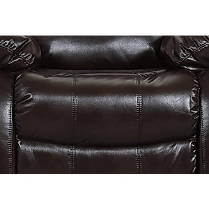 Blackjack Furniture Portico Leather Air Mid Century Modern Living Room Reclining, Den Loveseat, Brown