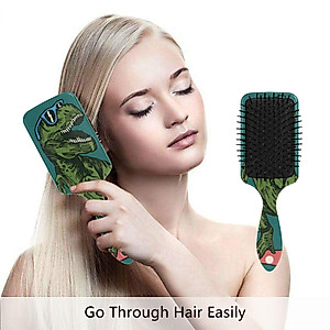 Dinosaur Hair Brush, Wet Dry Hair Brush Plastic Detangler Hair Brush for Kids Christmas Gift Women Men