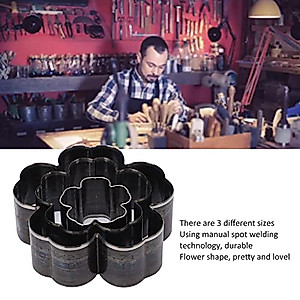 Honiwu 3PCS Flower Leather Die Cutter, Leather Hollow Punch Mold, Incisive Leather Cutting Dies, 1.2in 2in 2.8in One Hole Hollow Punch Tools Kit for DIY Leather Craft