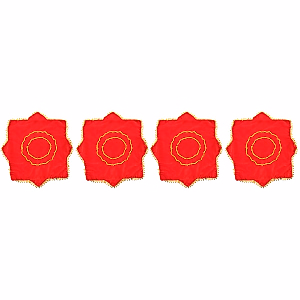 4pcs Dance Handkerchief Red Octagonal Towel Cloth Vintage Rotating Handkerchief Chinese New Year Spring Festival Performance Prop Decor Party Supplies