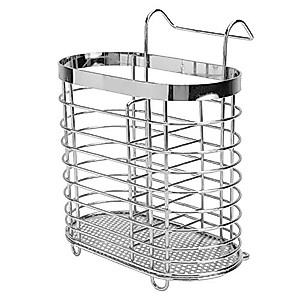 Cabilock Stainless Steel Utensil Drying Rack Basket Holder with Hook No Drilling Chopsticks Holder Spoon Fork Drainer Fork Basket Flatware Hanging Rack