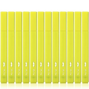 Mr. Pen- Aesthetic Highlighters, 12 pcs, Yellow, Chisel Tip, Bible Highlighters and Pens No Bleed, Bible Highlighter Pens, Cute Highlighters, No Bleed Highlighters for Bible Pages No Bleed