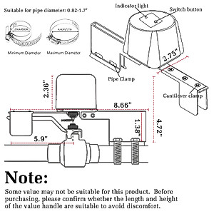 Owfeel WIFI & Bluetooth Smart Water Valve, Shutoff WIFI Control Water Valve Compatible With Alexa, Google and Application Program iOS/Android