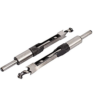 uxcell Square Hole Drill Bit, 1/2" High-Carbon Steel Hollow Chisel Mortise Power Tool for Woodworking 2 Pcs (Silver & Black)