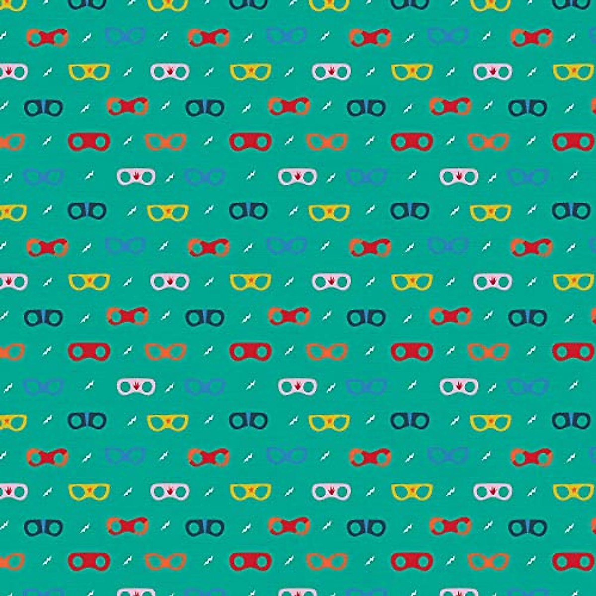 PBS Fabrics Super Dinos by Liz Mytinger Quilter's Cotton by The Yard, Masks, Teal