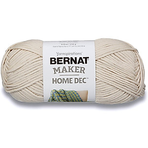 Bernat Maker Home Dec Cream Yarn - 2 Pack of 250g/8.8oz - Cotton - 5 Bulky - 317 Yards - Knitting/Crochet