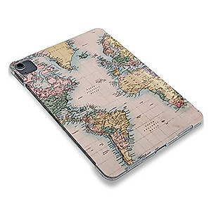 Cute World Map Vintage case Compatible with iPad Mini Air Pro 7.9 8.3 9.7 10.2 10.9 11 12.9 inch Pattern Cover New 2022 2021 Trifold Stand 3 4 5 6 7 8 9 Generation 315 (11" Pro 1/2/3 gen)