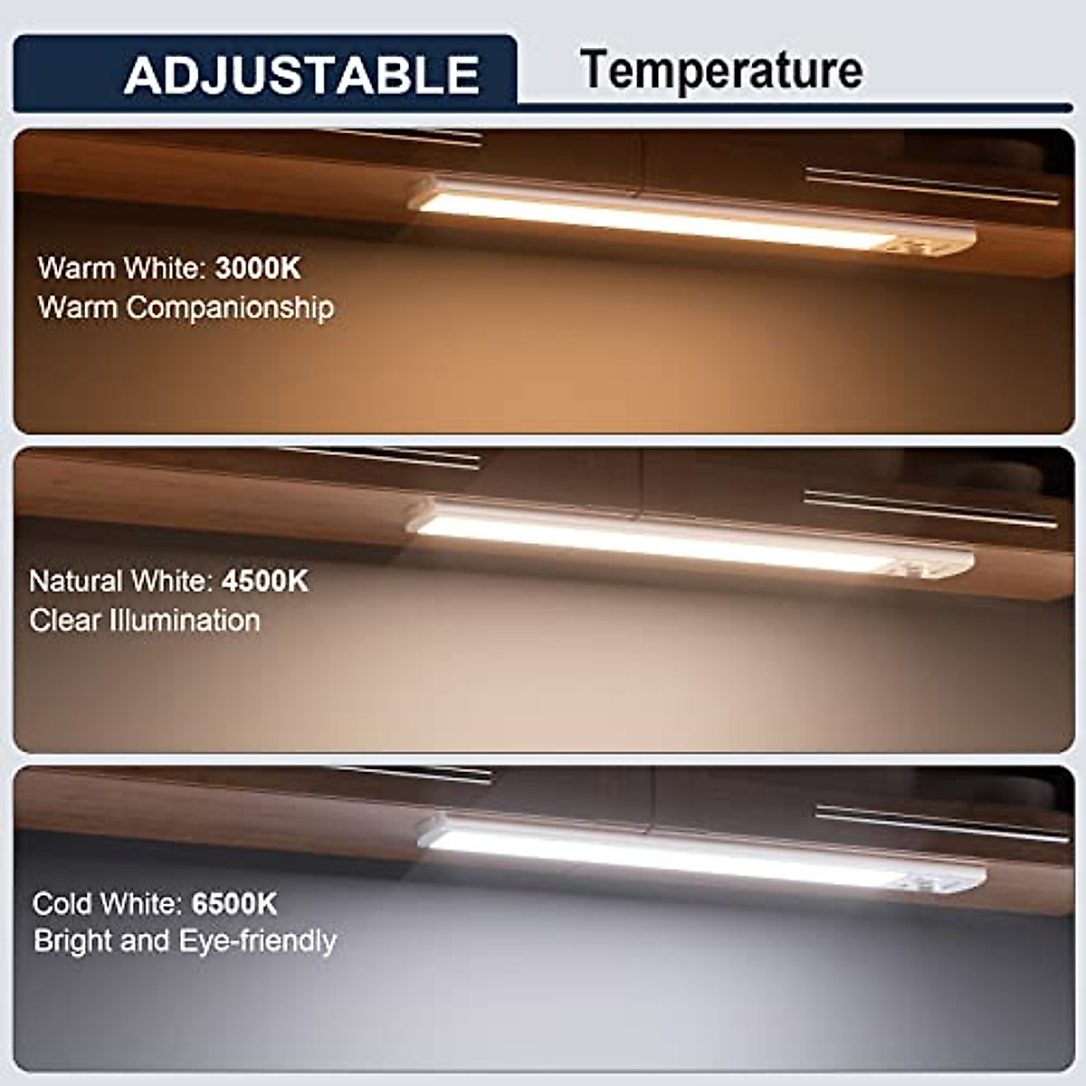 Under Cabinet Lights Motion Sensor: 90-LED Closet Lights Under Counter Lights for Kitchen 2500mAh 3 Color Dimmable USB Rechargeable Wireless Magnetic Lights for bedroom Hallway Stairway 11.8 inch 2Pcs