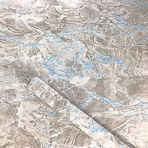 Taamall Simplemuji Gray Blue Marble Grain Granite Wooden Grain Effect Countertops Gloss Paper Vinyl Film 17.7inch by 98inch