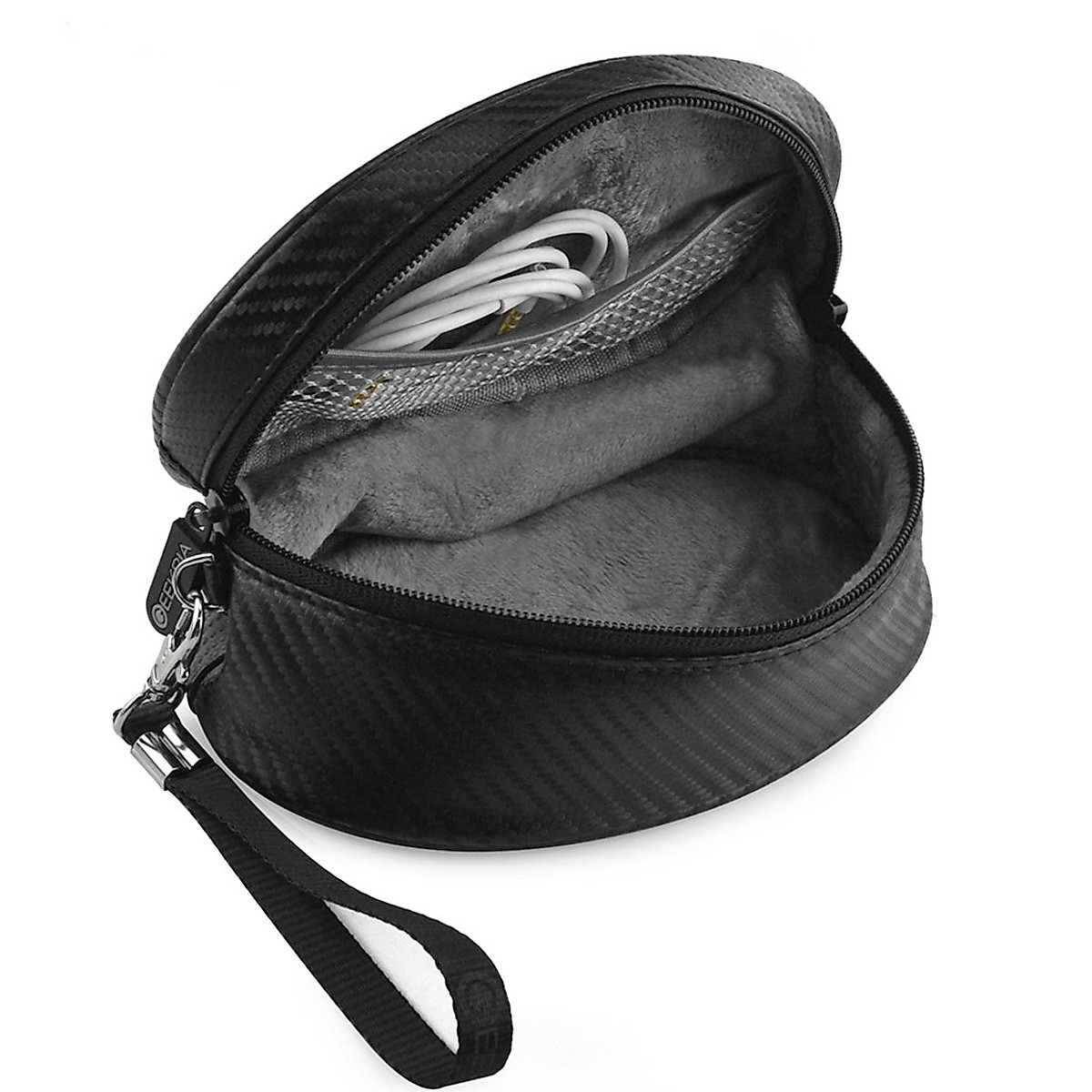 Geekria Headphones Pouch Compatible with Sennheiser, JBL, Skullcandy, Soundcore, Bose Headphones Case, Replacement Protective Travel Carrying Bag with Cable Storage (Black)