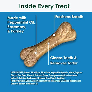 Bonies Natural Breath and Dental Formula Small-Sized Single Bone - All-Natural Ingredients, Fresh Breath, Cleans Teeth, Low Calories, Chicken Flavor, 15 Bones