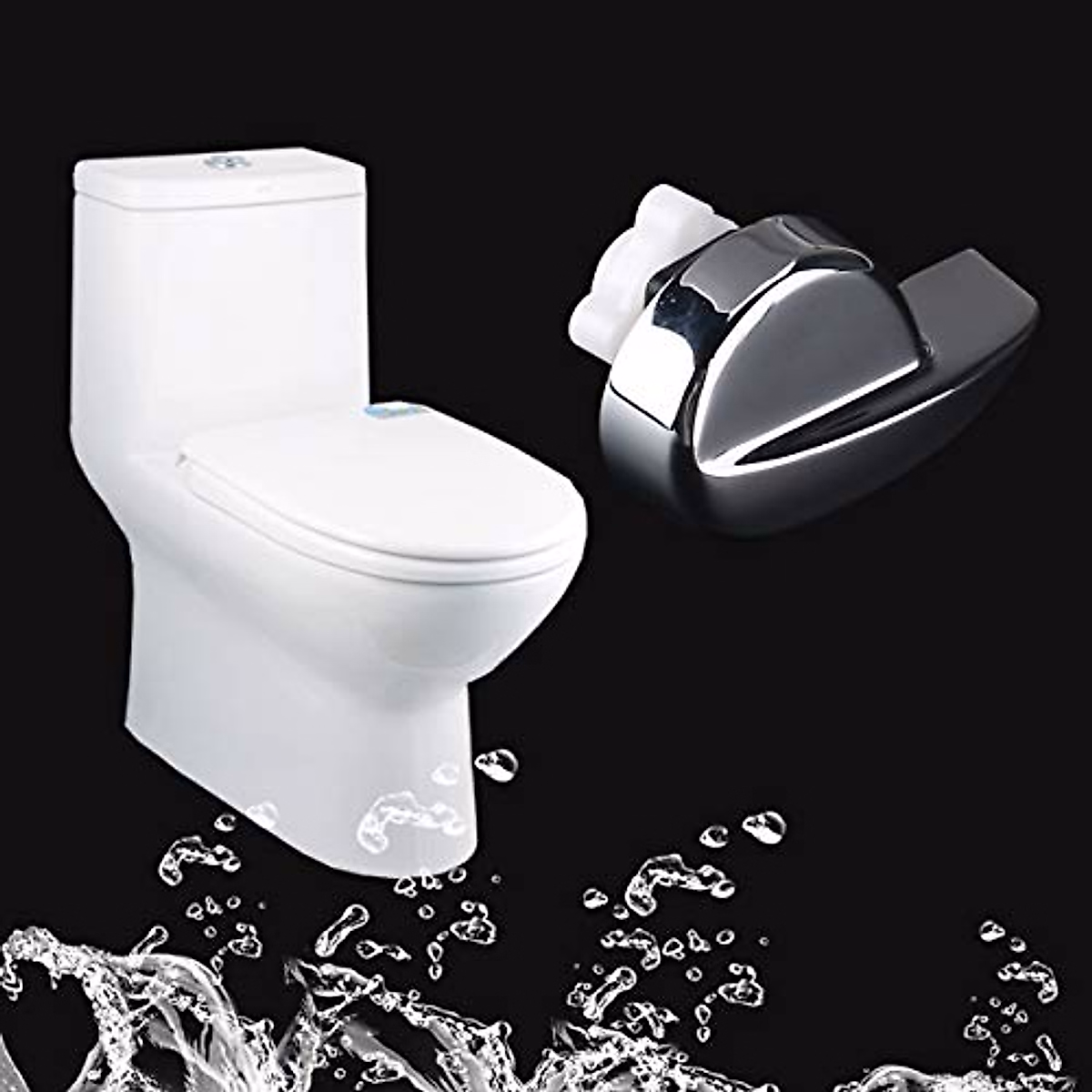 BESPORTBLE Toilet Flush Lever Toilet Lever Handle Toilet Tank Flush Lever Side Mount Toilet Lever Handle Compatible for Toilet Tank (Silver+Gold) Toilet Handles