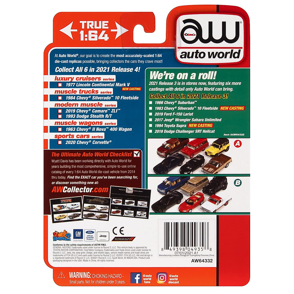 Auto World Premium 2021 Release 4 Set B (6-Car Sealed Case) 1:64 Diecast