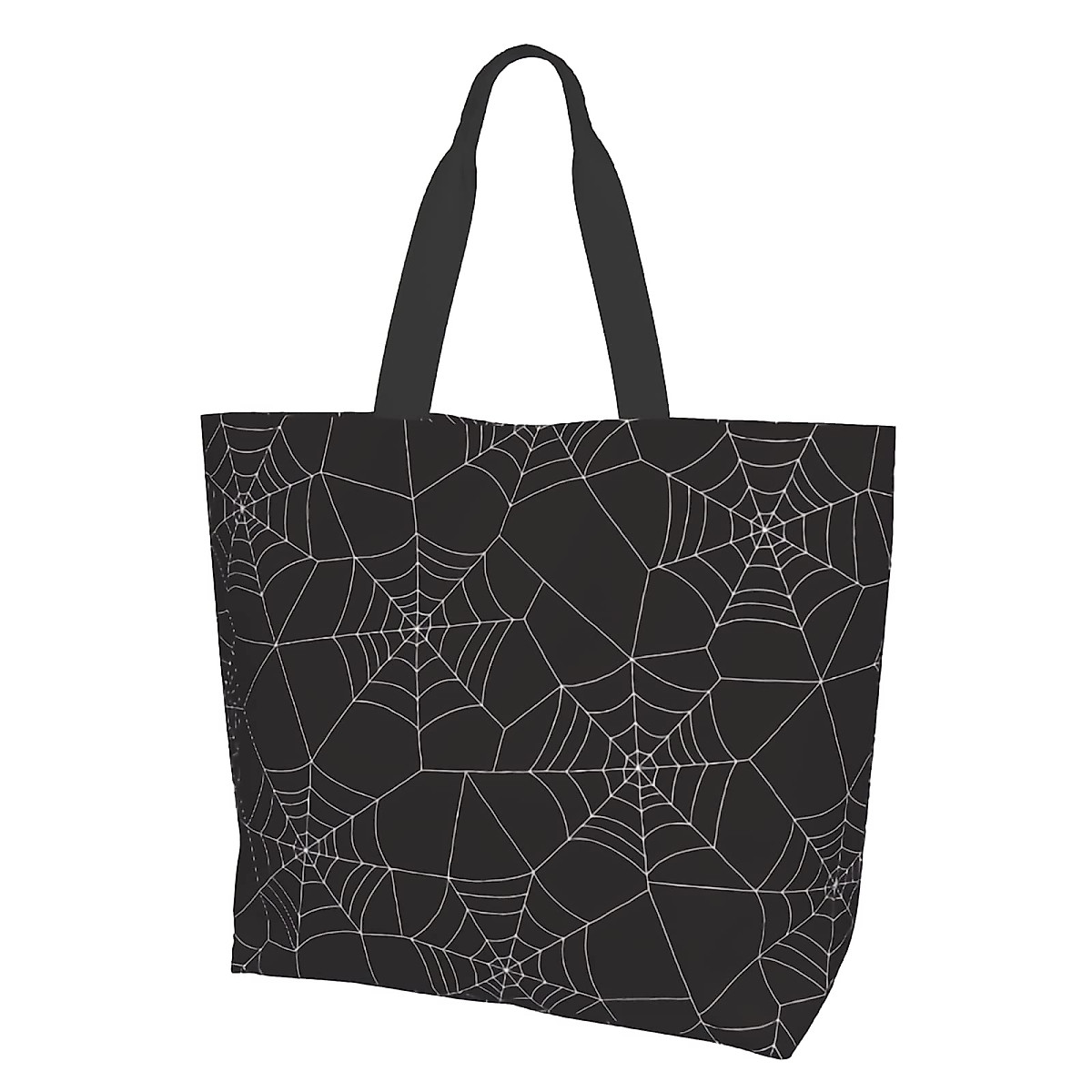 Cafl Spider Web Shoulder Bag Halloween Vector Large Reusable Eco-friendly Shopping Bags Portable Storage Handbag Convenient