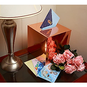 Adorox Money Box Memory Cards Reception Centerpiece Box (Rose Gold, 1PC)