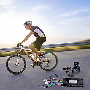 TOWOHIPPKI Electric Bicycle Controller Kit, 36V 48V 1000W E-Bicycle Dual Drive Motor Brushless Controller with LCD Display Color Screen Kit for Electric Bicycle Scooter