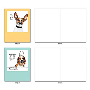The Best Card Company - 20 Boxed Dog Cards with Envelopes (4 x 5.12 Inch) - Blank Assortment (10 Designs, 2 Each) - Dogs & Doodles AM6582OCB-B2x10