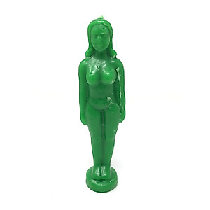 wickypicky Bring Me Money, Spell Money Maker Green Woman Figured Shaped Female Good Luck, Image Candle for Romance - Spellcasting Candle-Pack of 1