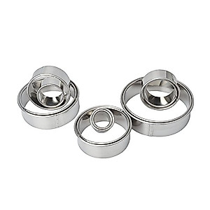 Homy Feel Round Cookie Biscuit Cutter Set 12 Circle Pastry Donut Doughnut Cutter Set Round Cookie Cutters Circle Baking Metal Ring Molds