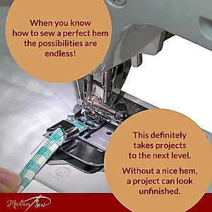 Madam Sew Rolled Hem Presser Foot Set – 3 Piece Wide Hemmer Foot Kit Includes 1/2”, 3/4" and 1” Presser Feet – Compatible with Singer, Brother, Babylock, Euro-Pro, Janome and More