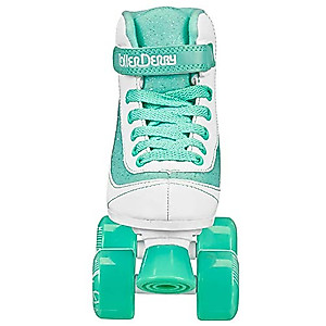 Roller Derby Firestar Youth Girl's Quad Roller Skates, White/Mint, Size 04
