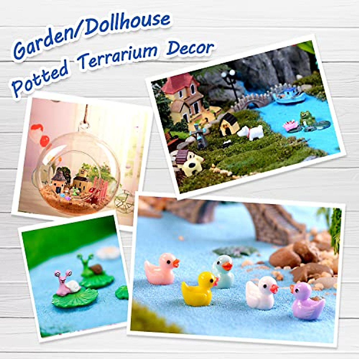 Homlone 105 Miniature Fairy Garden Accessories, Fairy Garden Kit, Fairy Garden Animals, Miniature Figurines, Micro Landscape Ornaments Kit, Garden DIY Kit for Dollhouse Decoration Plant House Decor