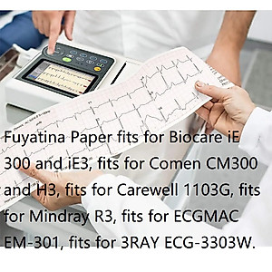 10 Rolls Premium ECG Paper EKG Paper for 3 Channel ECG Machine, Fits for Edan SE-300,SE-3 and SE-301, fits for CONTEC ECG300G and ECG-600G, fits for Biocare iE 300 and iE3