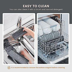 Silicone Magnetic Stove Top Shelf 30", Magnetic Shelf for Kitchen Stove Easy to Install, Stove Magnetic Shelf for Kitchen Stove,Over the Stove Top Shelf with 3 Functional Partitions -DARK GRAY