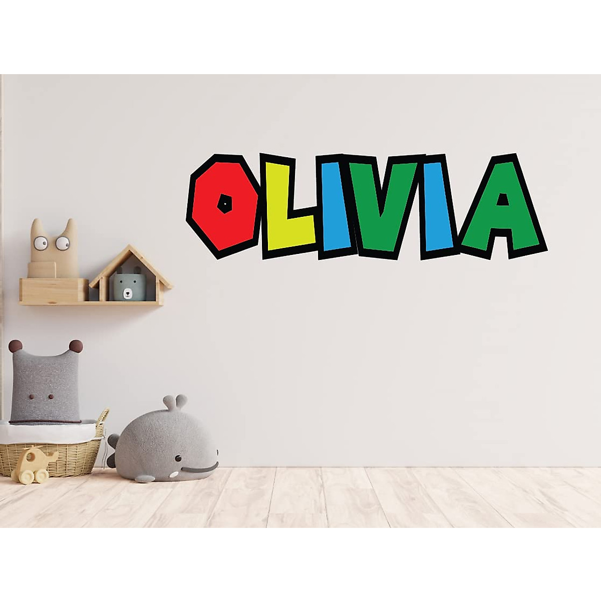 Custom Name Wall Decal - Personalized Name Wall Sticker - Mario Wall Sticker - Graffiti Name Wall Decal - Unisex Wall Art Decor - Wall Decal for Nursery Bedroom Decoration (Wide 15")