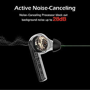 NexiGo True Wireless Earbuds Active Noise Cancelling, 4 Built-in Mics Smart AI Noice Reduction for Clear Calls, ANC Gaming Mode: 55ms Low-Latency, Bluetooth 5.1, 40H Playtime, IPX5 Waterproof