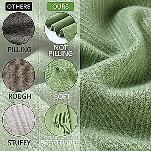 ZonLi Spring Sage Green Throw Blanket Soft Lightweight Herringbone Throw Blanket for Couch,Green Boho Throw Blankets with Tassels Fringe for Bed Sofa Summer Outdoor 55''x75''