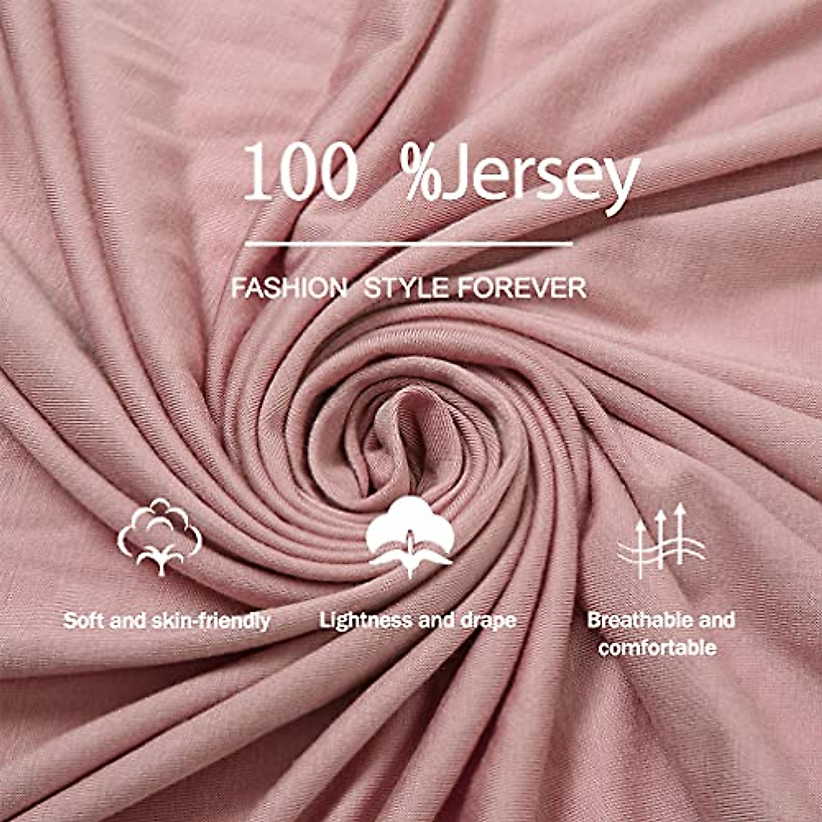 Hophor Soft Stretch Head Wrap Scarfs Long Muslim Hijab Jersey Scarf Shawls and Wraps (Pink)