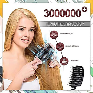 Cosermart Hair Dryer Brush 4 in 1 Blow Dryer Brush with Comb, Upgraded Hot Air Brush with Negative Ion Anti-frizz Blowout Brush Hair Dryer for Drying, Straightening, Curling, Salon, Hair Volumizer