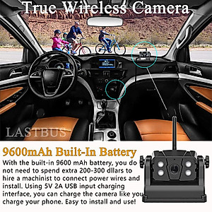Magnetic Wireless Backup Camera - LASTBUS Rechargeable Magnetic WiFi Backup Camera for Easy Hitching Gooseneck Horse Boat Travel Trailer Fifth Wheels RV Camper for iPhone iPad Android, Easy to Install