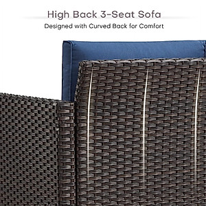 HUMMUH Outdoor Swivel Chairs,PE Wicker Patio Furniture Rocker Glider Chairs for Porch Balcony Deck Garden