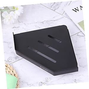 DOITOOL 2 Pcs Corner Storage Holder Storage Shelves Bathroom Corner Shelf Washroom Corner Shelf Shower Corner Shelf Storage Shelf Corner Storage Rack Black Shelf Bathroom Shelf Small Tray