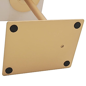 Cre Cra C Shaped End Table Snack Side Table for Couch Marble Top Under Couch Table Sofa Side Table for Couch Living Room Bedroom