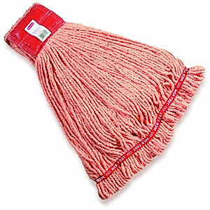 Rubbermaid Commercial Products Web Foot Shrinkless Wet Mop Replacement, Large, Orange, Heavy Duty Industrial Wet Mop For Floor Cleaning Office/School/Stadium/Lobby/Restaurant